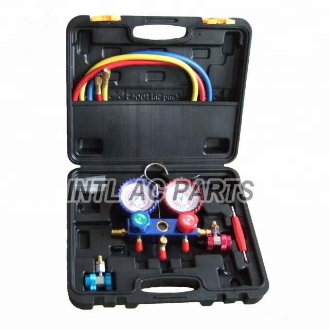manifold gauge set W/ pipes R134a 134a R12 for auto air conditioning AC ...