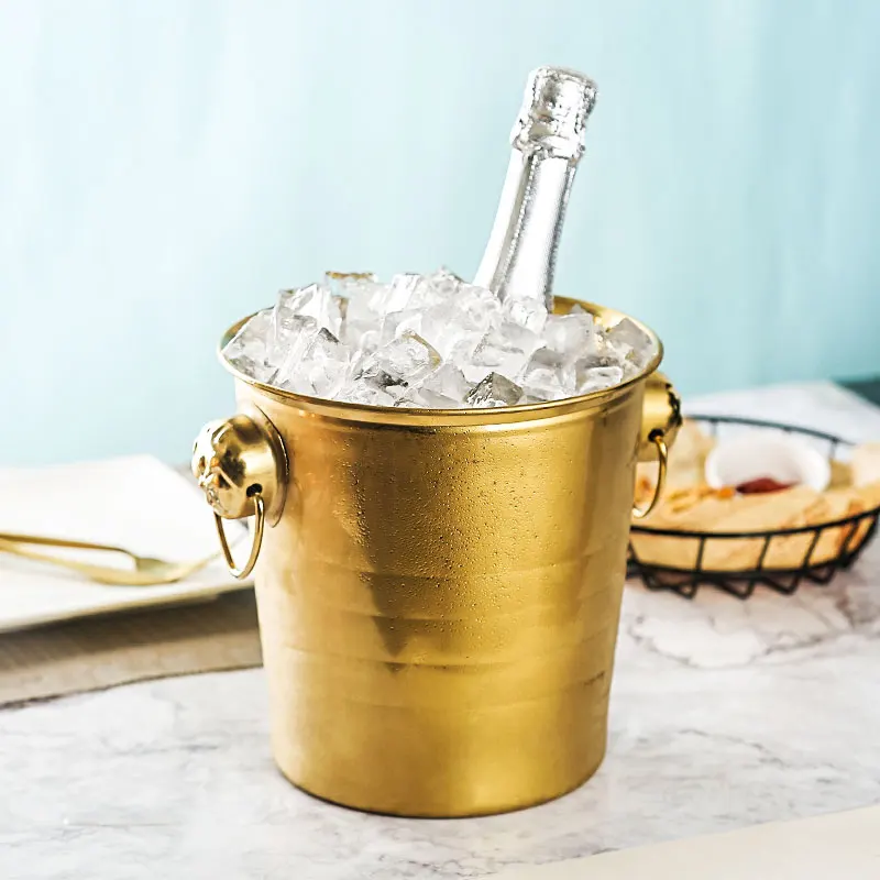 Gold Golden Thick Tiger Head Stainless Steel Ice Punch Bucket Wine Beer ...