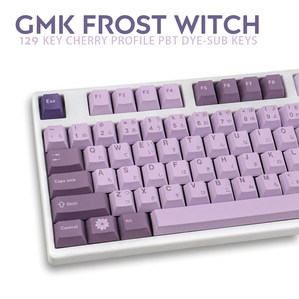 Gmk Frost Witch Keycaps Cherry Profile Pbt Dye-sub 129 Keys Purple ...