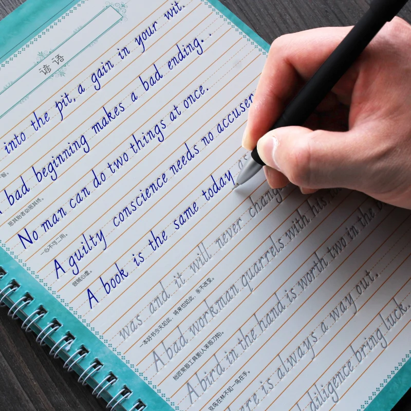 3 Books/Set Round Font Chinese And English Copybook For Calligraphy ...