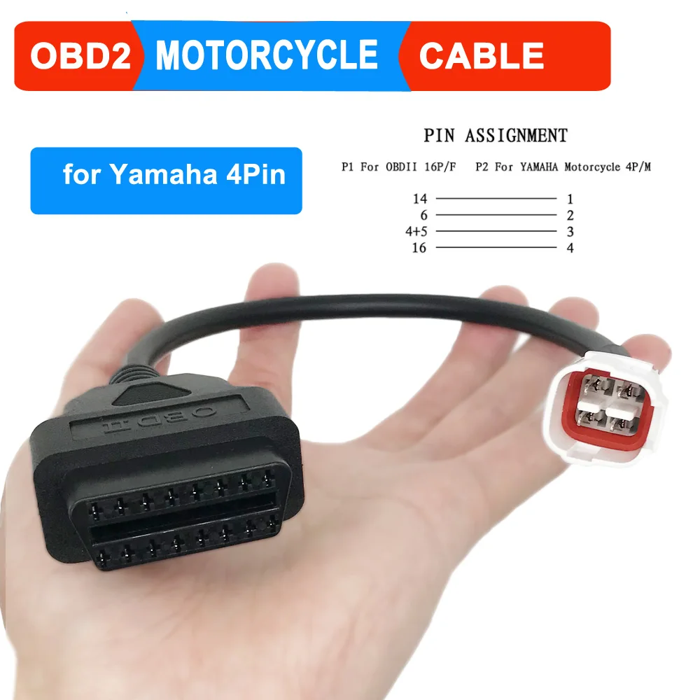 OBD Motorcycle Cable For Yamaha 3 Pin/4 Pin Plug Cable Diagnostic Cable ...