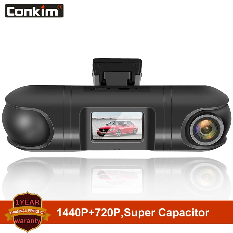 Rear View Camera 1.5" TFT LCD 140 Degree Car Cameras Dual Channel 1440P ...