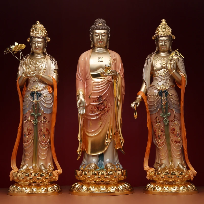 Pure-copper-real-gold-Western-Trinity-Amitabha-Buddha-Guanyin ...