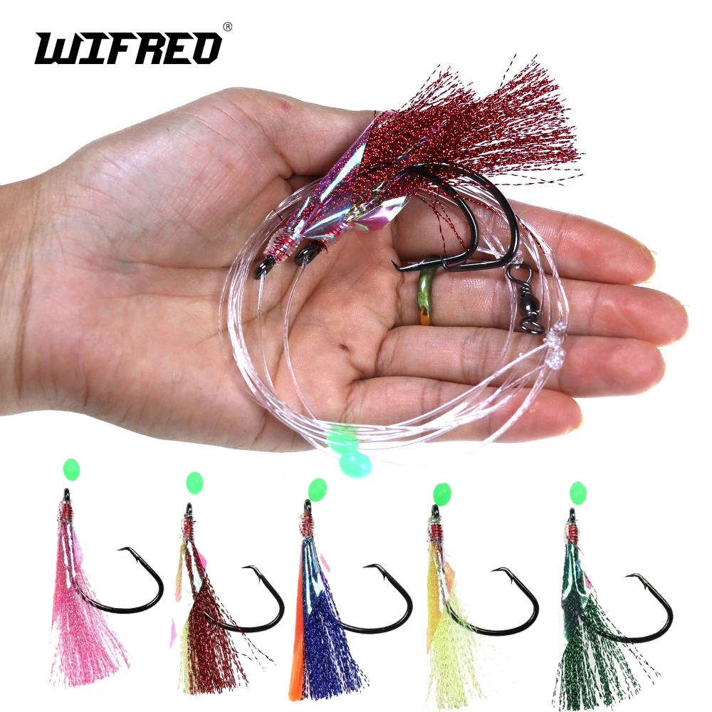 10packs 4/0 Sabiki Rig Saltwater Fishing Flasher Rig 2 Fishing Hook Kit ...