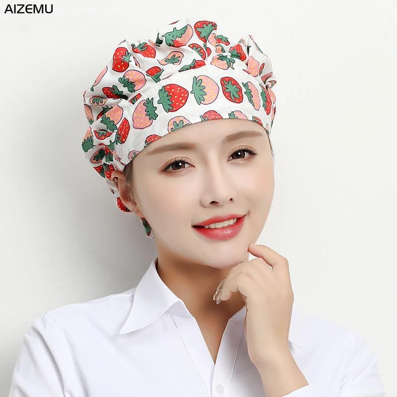Cute Elastic Kitchen work Hats Restaurant Breathable chefs hat Hotel ...