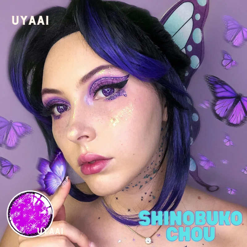 UYAAI-lentes-de-contacto-de-Shinobuko-Chou-lentes-de-Anime-Demon-Slayer ...