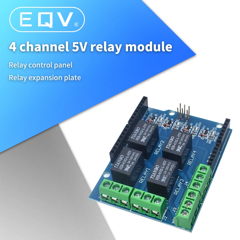 4 channel 5v relay shield module, Four channel relay control board ...