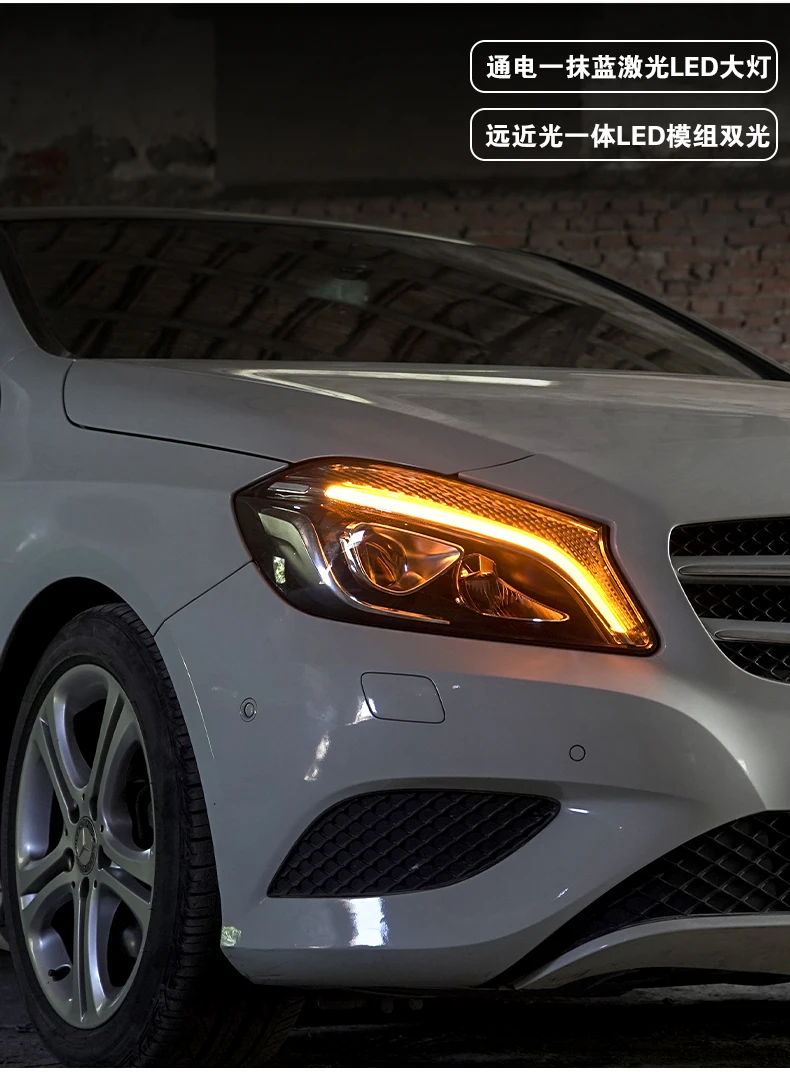 Car Styling Head lamp light for W176 Headlights 2013-2018 A200 LED ...