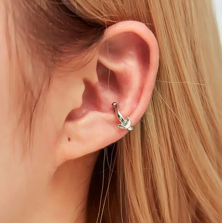 e1490 Korean Version Of The Fashion Simple Moon Ear Clip Art Cute Small ...