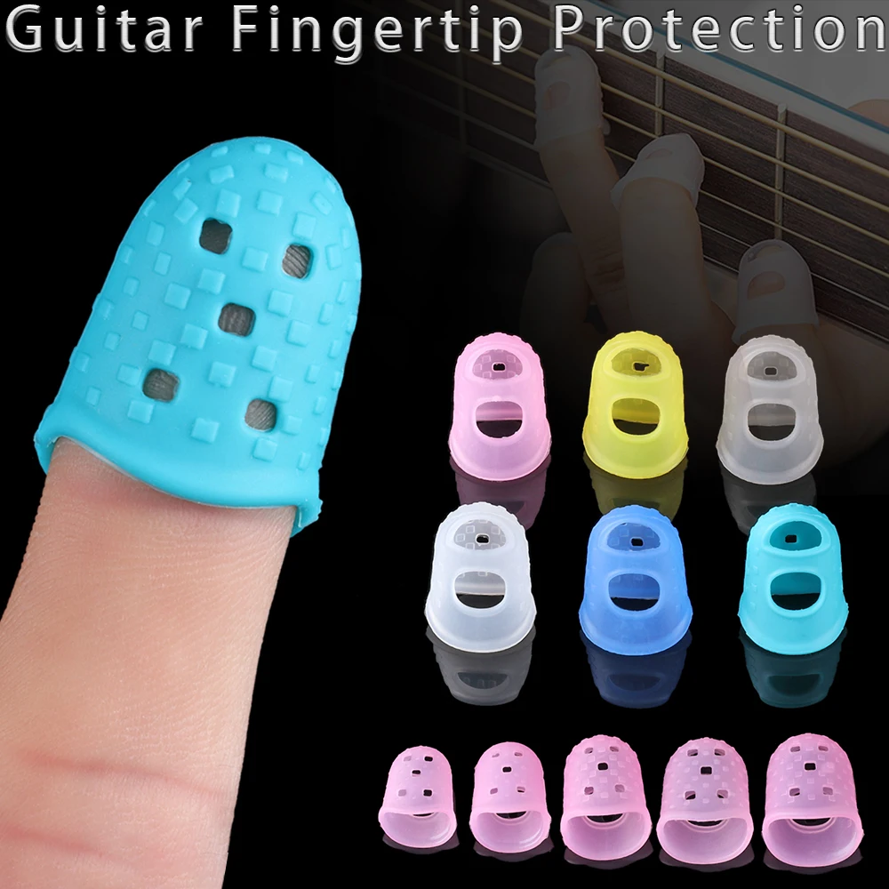 4 PCs/Set Silicone Non slip Finger Guards Guitar Fingertip Protector ...