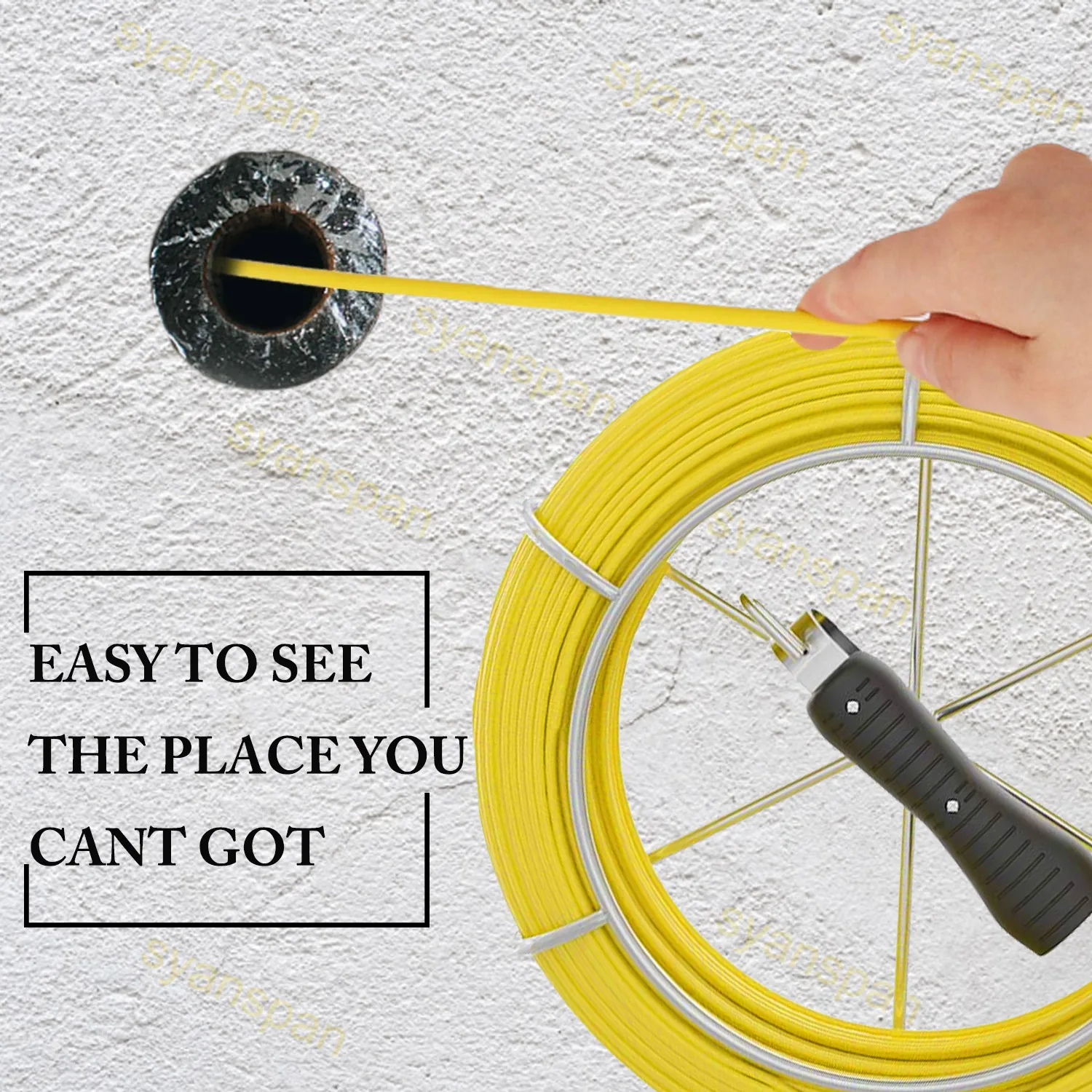 10 200M SYANSPAN Pipe Inspection Video Camera Wire,Drain Sewer Pipeline ...