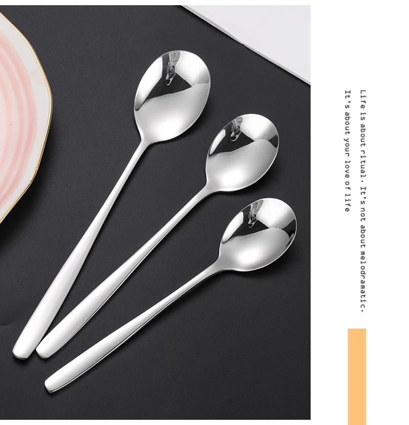 MENAGERE,Knife--Vaisselle occidentale cuillère en acier inoxydable 304 ...