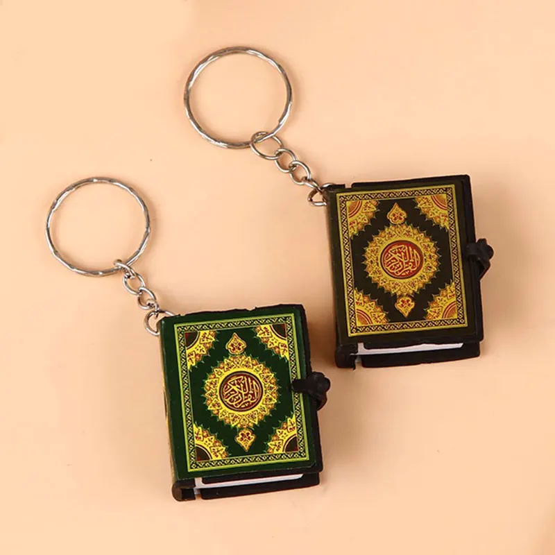 1Pcs New Muslim Ark Quran Book Key Chain Resin Islamic Mini Pendant ...