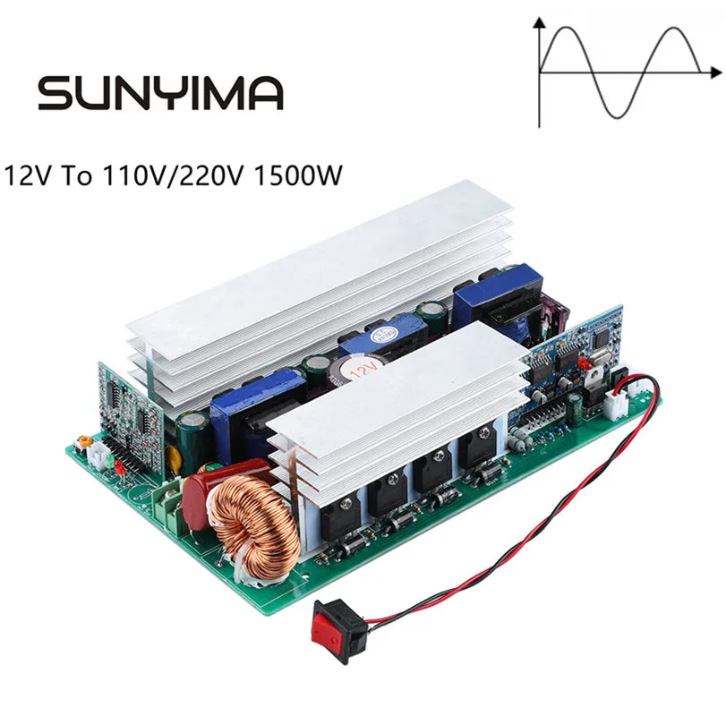 SUNYIMA 1500W Pure Sine Wave Inverter DC 12v to AC 110V 220v 1000W ...
