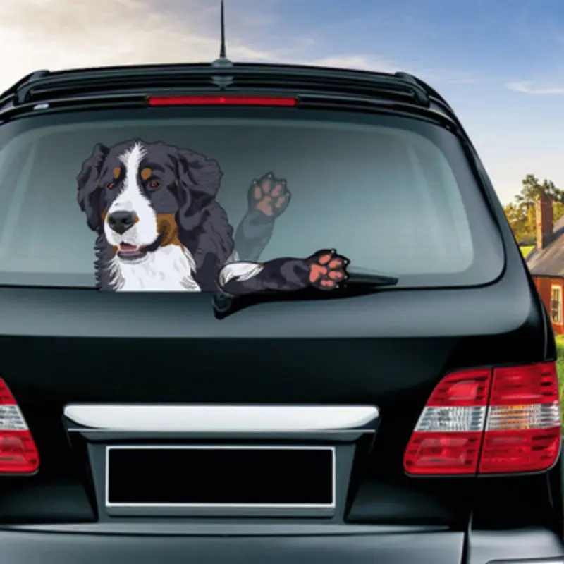 Dog Moving Tail Paws Car Stickers 3D Creative Cartoon Auto Rear ...