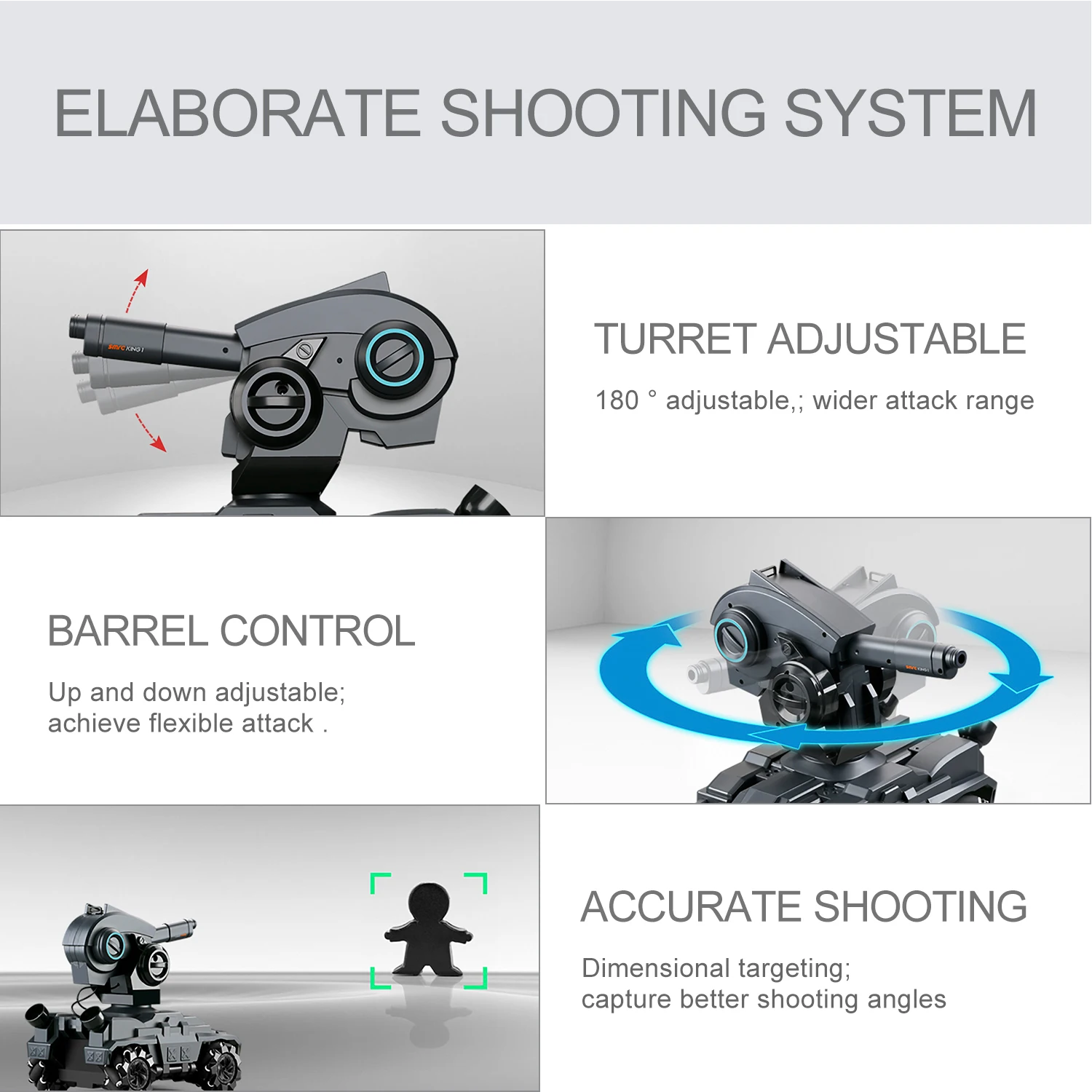 Upgraded M10 RC Tank with Infrared Pointer Clip 2.4Ghz Remote Control ...