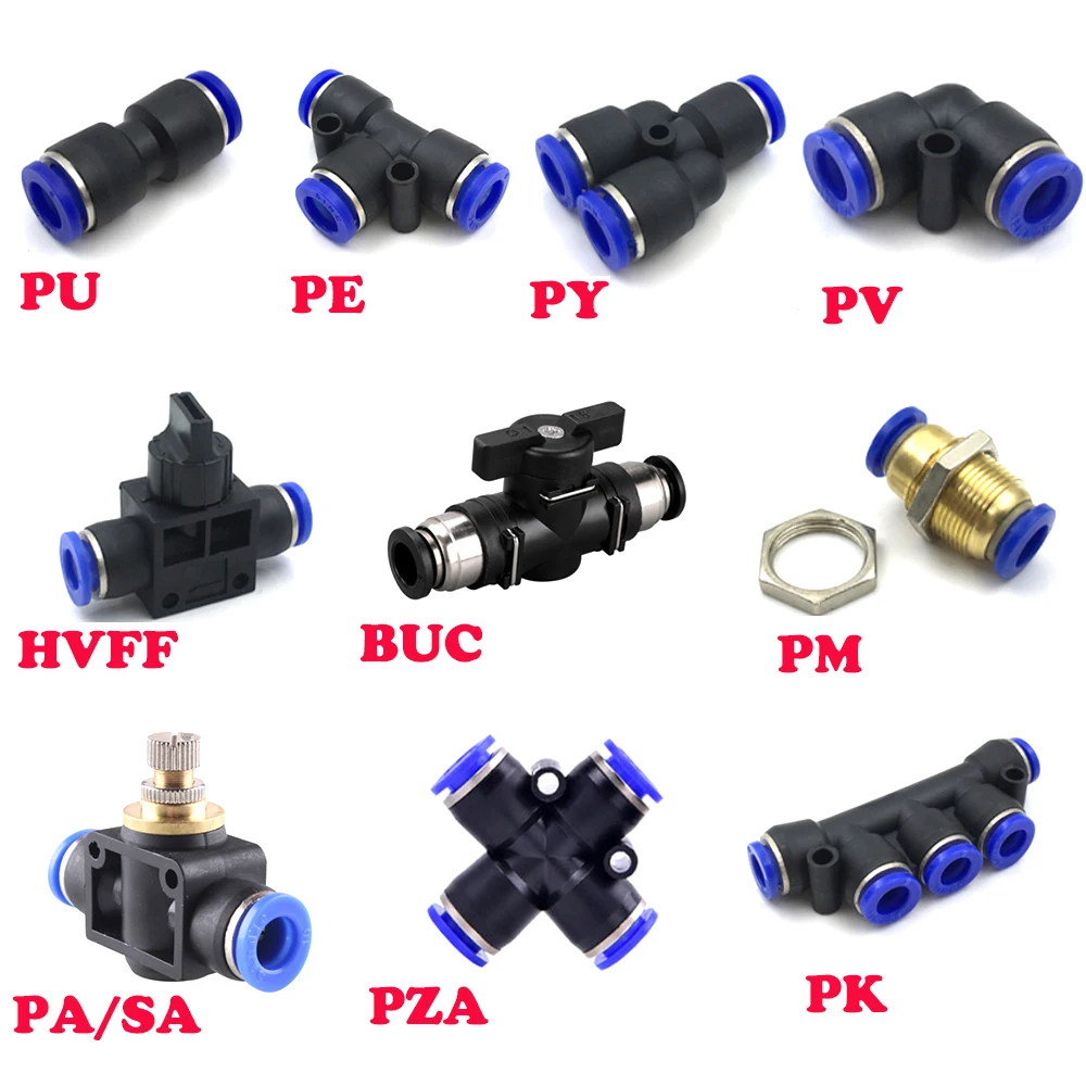 Pneumatic fittings PY/PU/PV/PE/HVFF/SA water pipes and pipe connectors ...