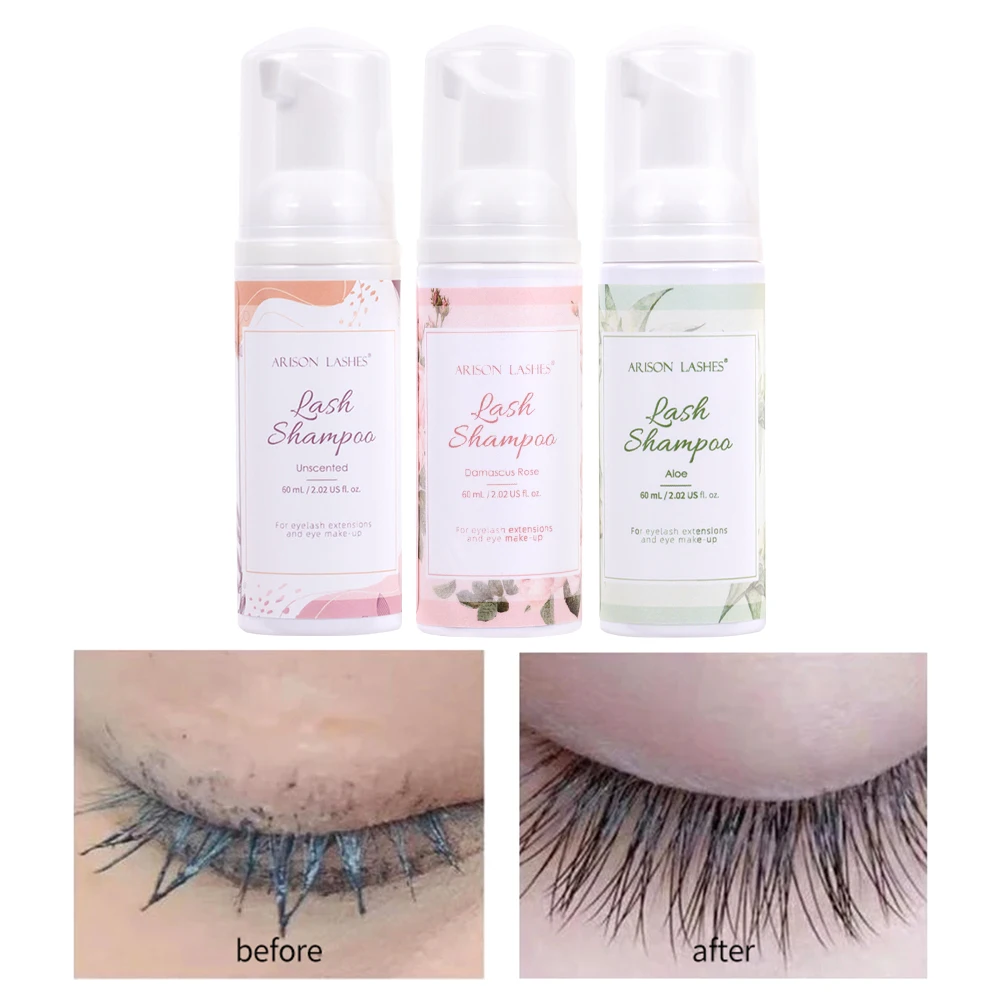60ml Eyelash Extension Lash Shampoo Foam Shampoo Pump Press Design Lash ...