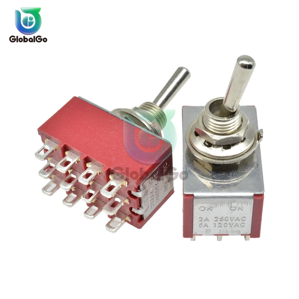Mts-403 Mini Miniature Toggle Switch 12pin 3 Position 4pdt Rocker Switch On-on On-off-on 120v 5a ...