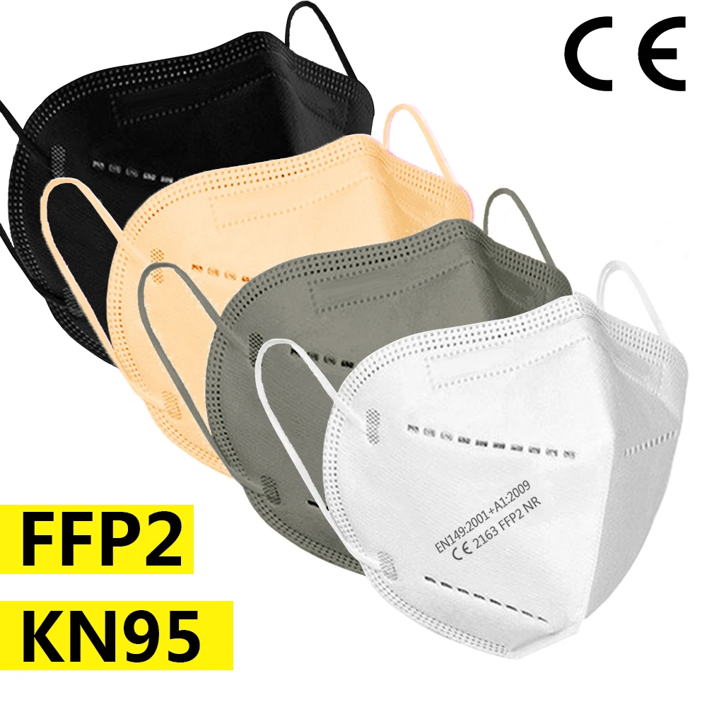 Ffp2 Face Mask Kn95 Facial Masks 6 Layers Filter Mask Respirator Fpp2 ...