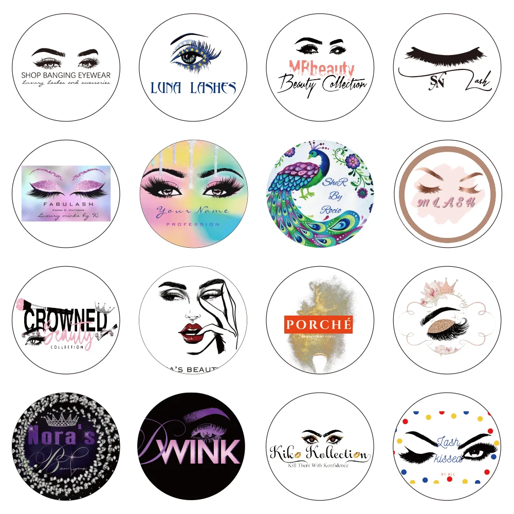 Custom Personalised Stickers, Eyelashes Stickers, Logo, Eyelash Package ...