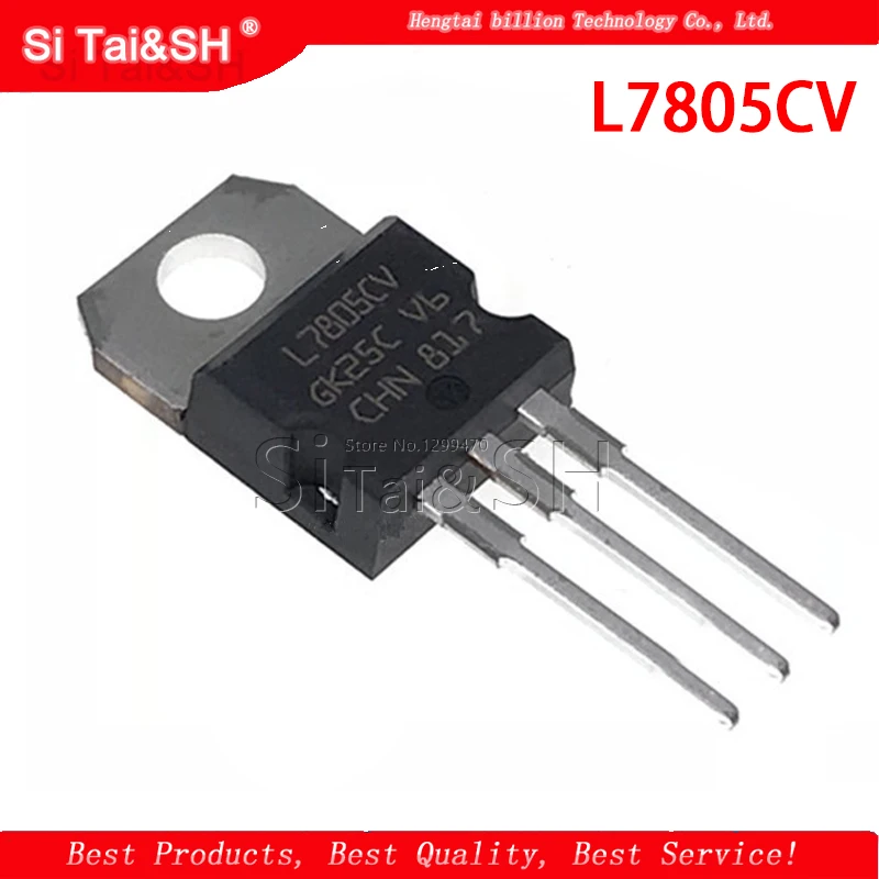 10pcs/lot New L7805CV voltage regulator TO 220 L7805 7805 5V POSITIVE ...