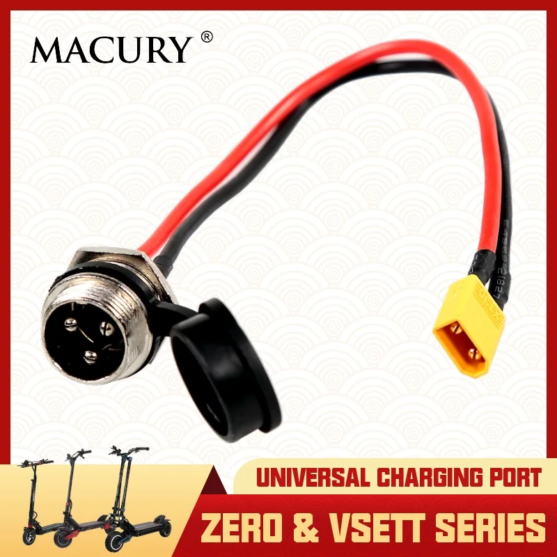 Universal GX16 3 Pins Charging Port for VSETT 8 8+ 9 9+ 10+ ZERO 8 9 10 ...