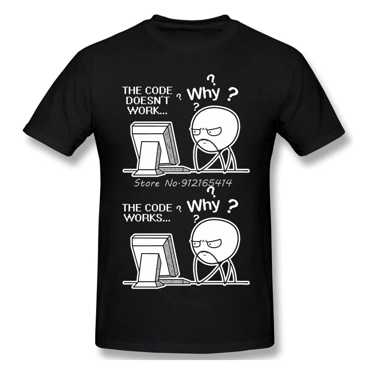 Funny-Programmer-Code-Works-Why-Meme-Print-Cotton-T-Shirt-Camiseta ...