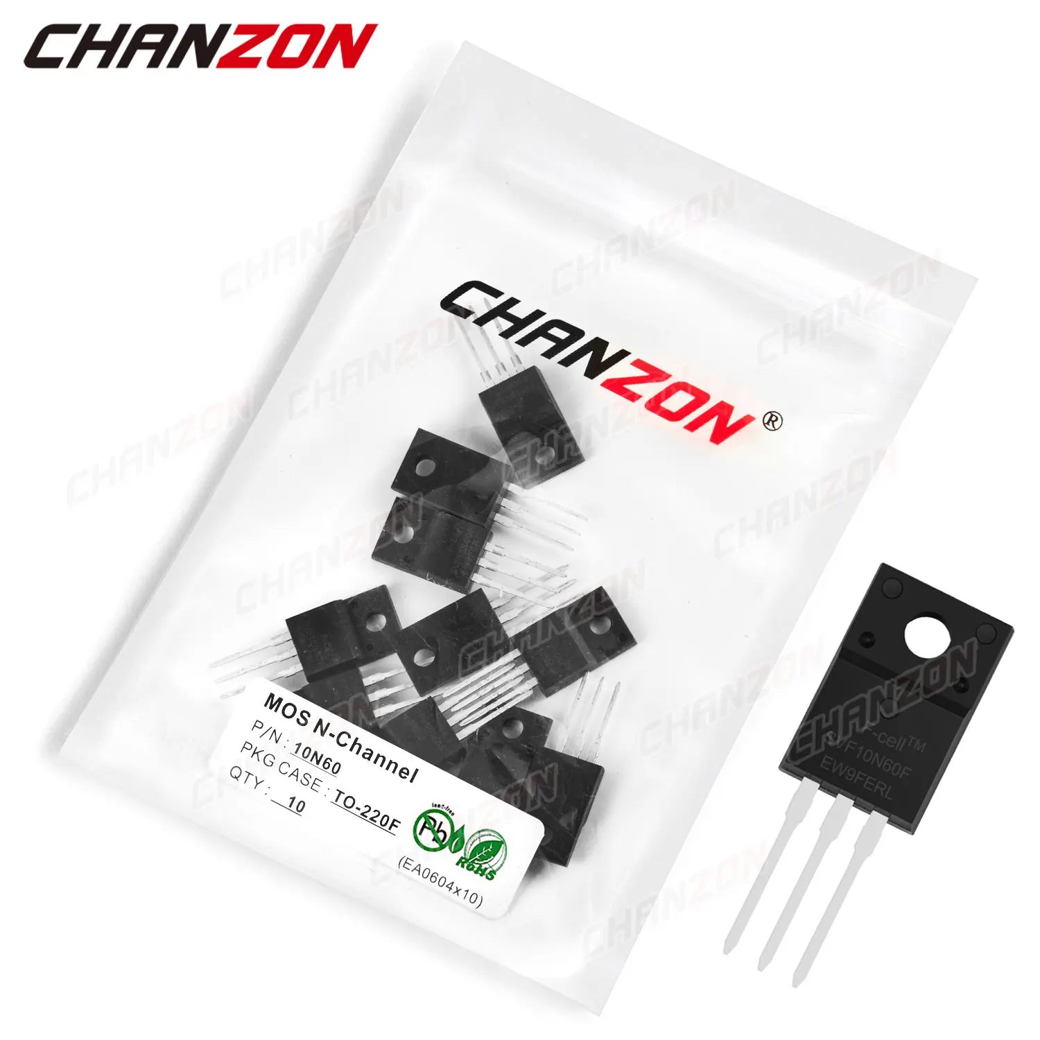 10pcs 10n60 To-220f N-channel Mosfet Bipolar Junction Transistor Bjt ...