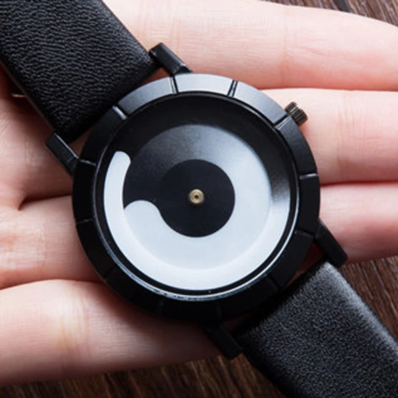 Fashion Creative Watches Men Leather Strap Quartz Wristwatches Men ...