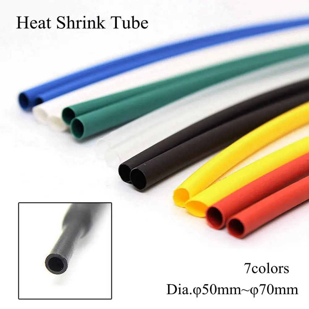 50mm-60mm-70mm-Heat-Shrink-Tube-Heatshrink-Tubing-Black-Red-Transparent ...
