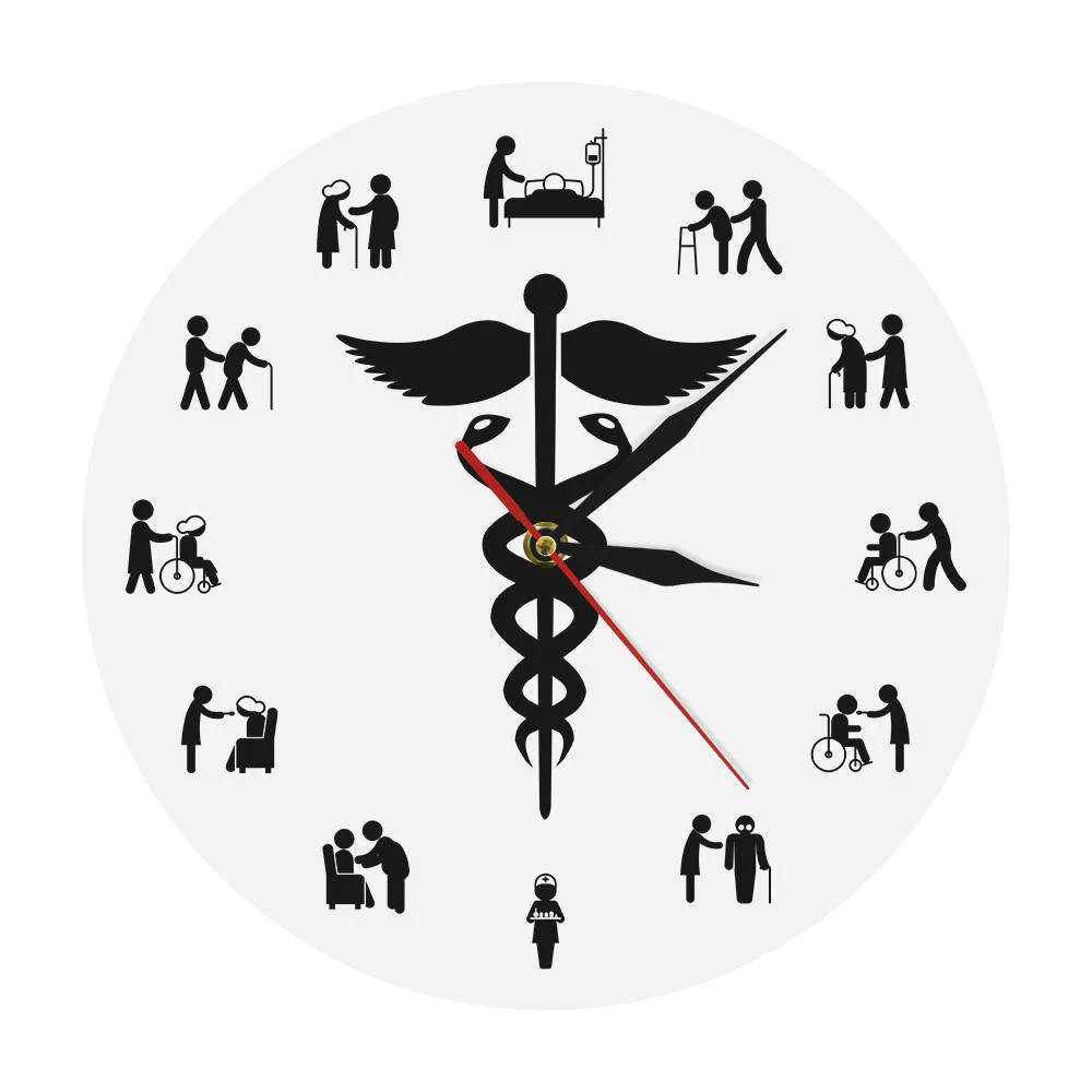 Registered Nurse Caduceus Medical Logo Modern Wall Clock Gift For ...