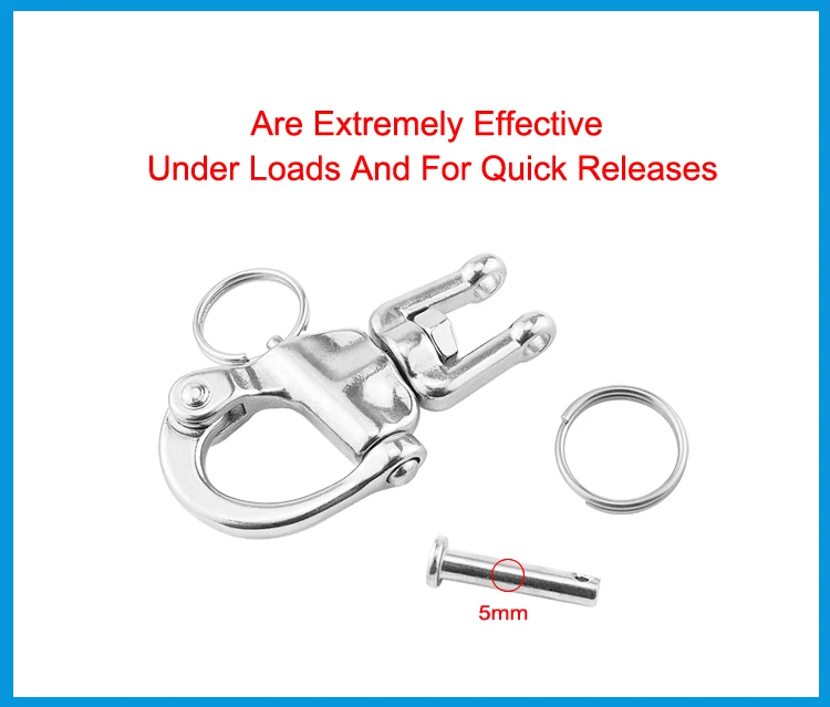 Manille pivotante en acier inoxydable 316, crochet à pression, à ...