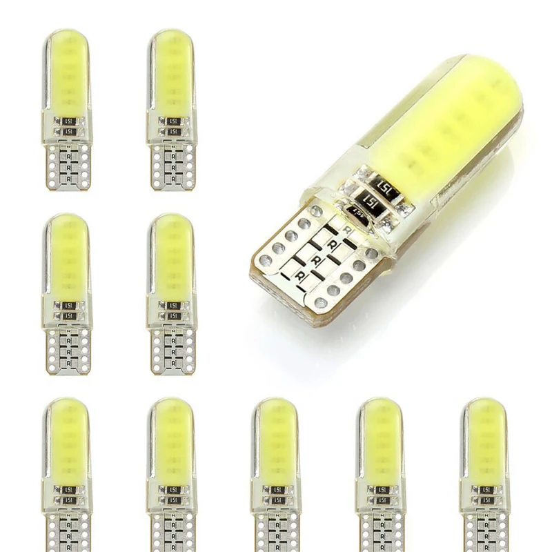 10 шт. T10 5W5 W5W светодиодный COB для интерьера автомобилей ...