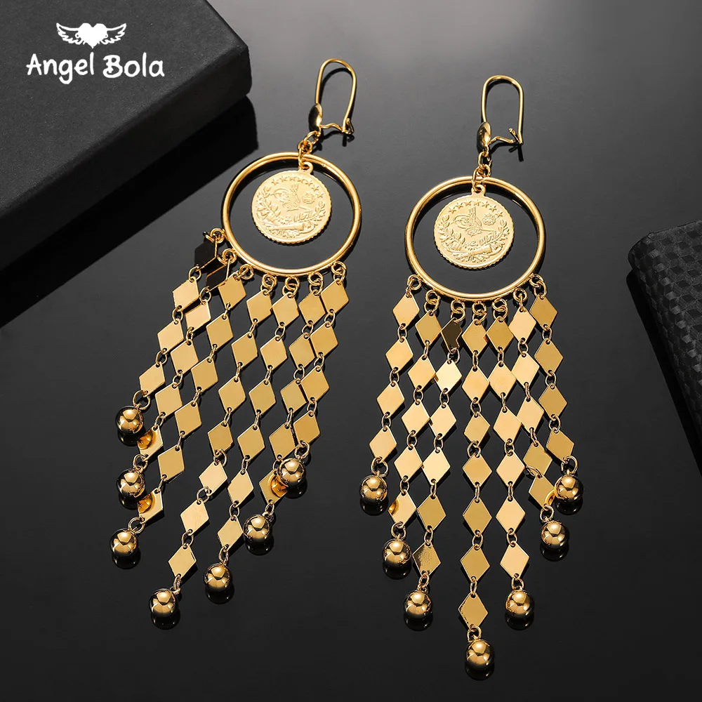 Earrings Gold Turkish | Earrings Gold Middle East | Gold Color Arab ...