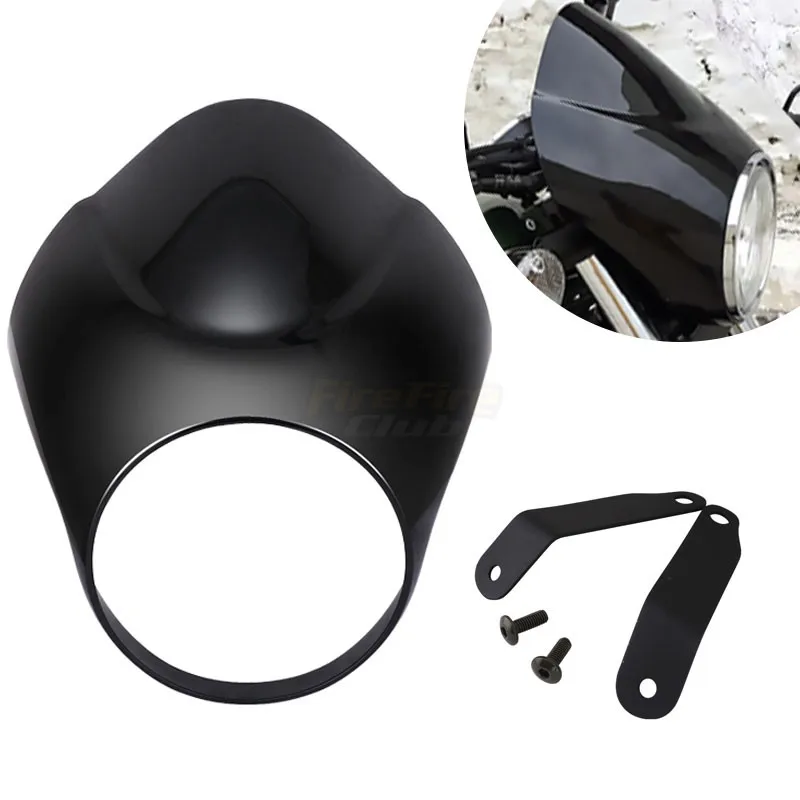 Motorcycle-Front-Cowl-Dirt-Bike-Black-Headlight-Fairing-Windscreen ...
