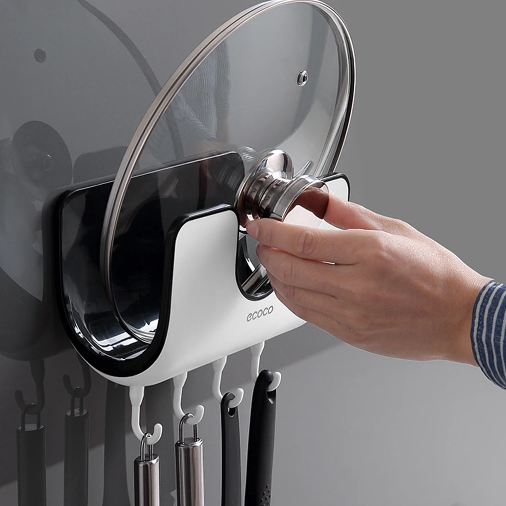 ECOCO Wall-Mounted Kitchen Storage Rack Floating Punch-Free Houseware ...