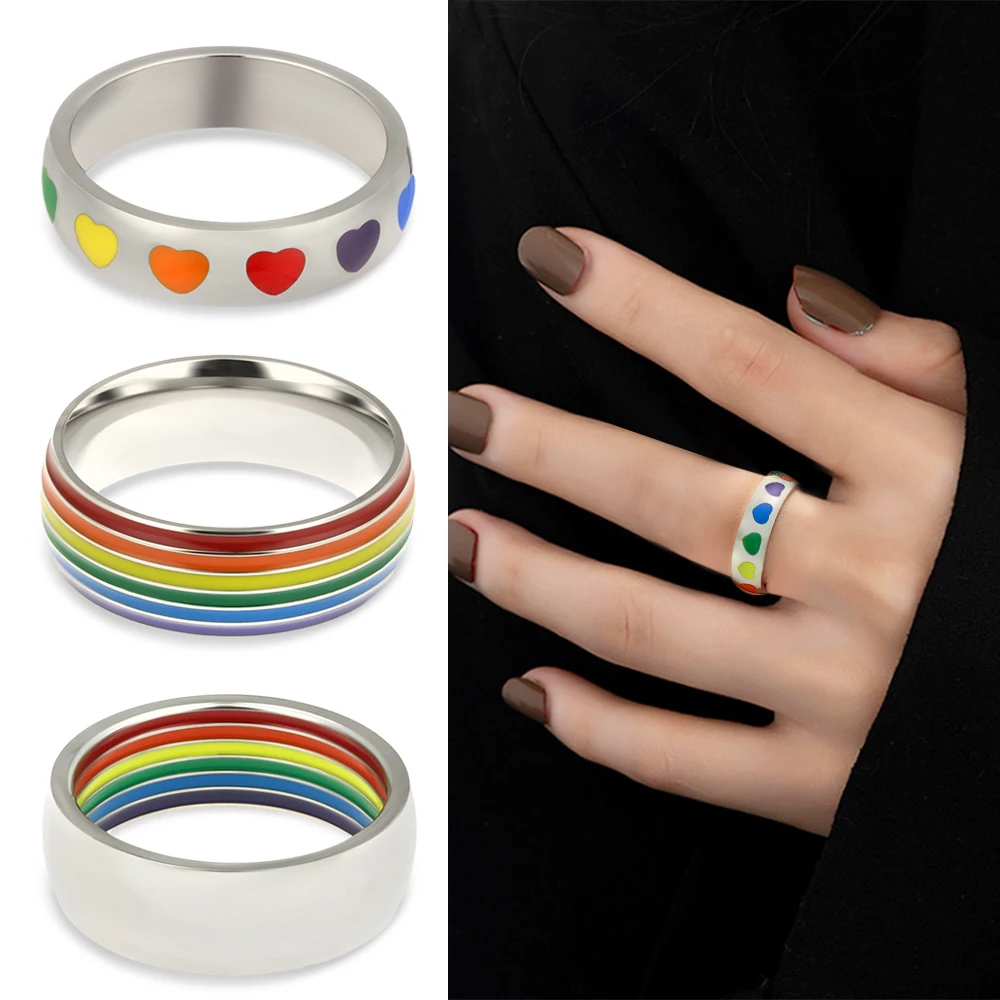 Rainbow Flag Wedding Rings
