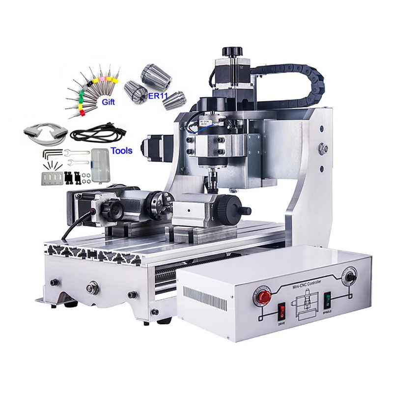 4 eixos mini cnc roteador gravador 3020 300w 3d máquinas para trabalhar ...