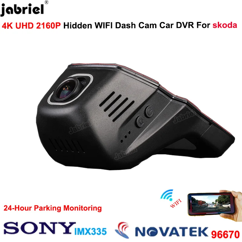 4K 2160P Wifi Dash Cam Car DVR Recorder for SKODA rapid fabia kodiaq ...