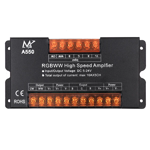 RGB+CCT High Speed Power Signal Amplifier 50A Data Signal Repeater 5CH ...