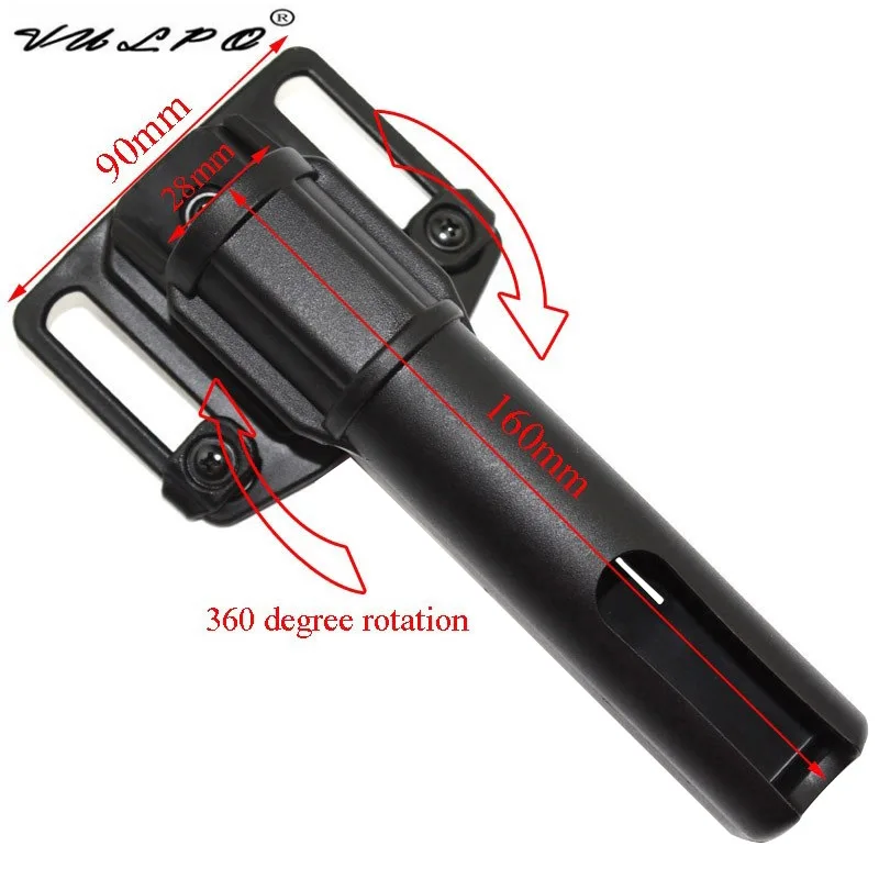 VULPO 160mm Waist 360 Degree Rotation ASP Batons or Flashlight sheath