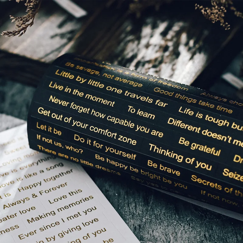 Panalisacraft-2-styels-of-Vintage-foil-sentiment-Words-Stickers-for ...
