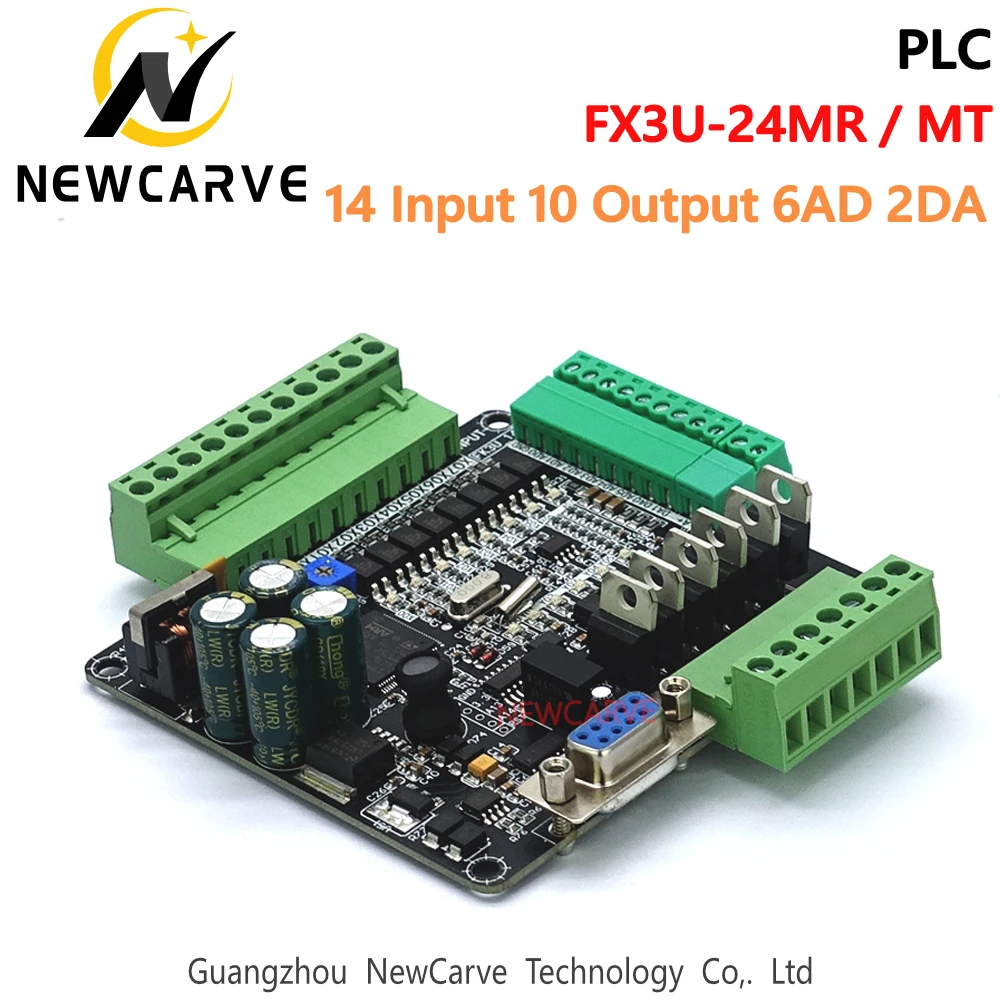 FX3U 24MT FX3U 24MR PLC Industrial Control Board 14 Input 10 Output 6AD 2DA With RS485 ...