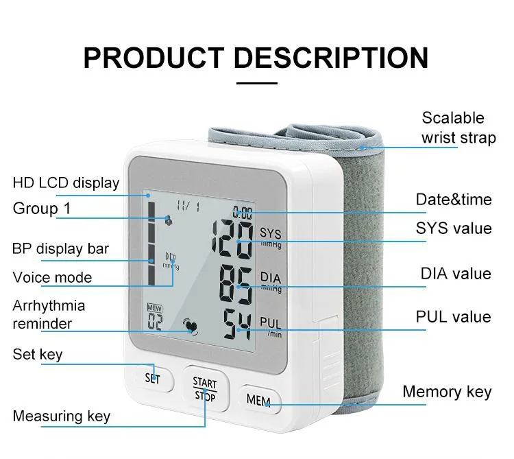 Generic Digital Wrist Blood Pressure Apparatus BP Monitor ...