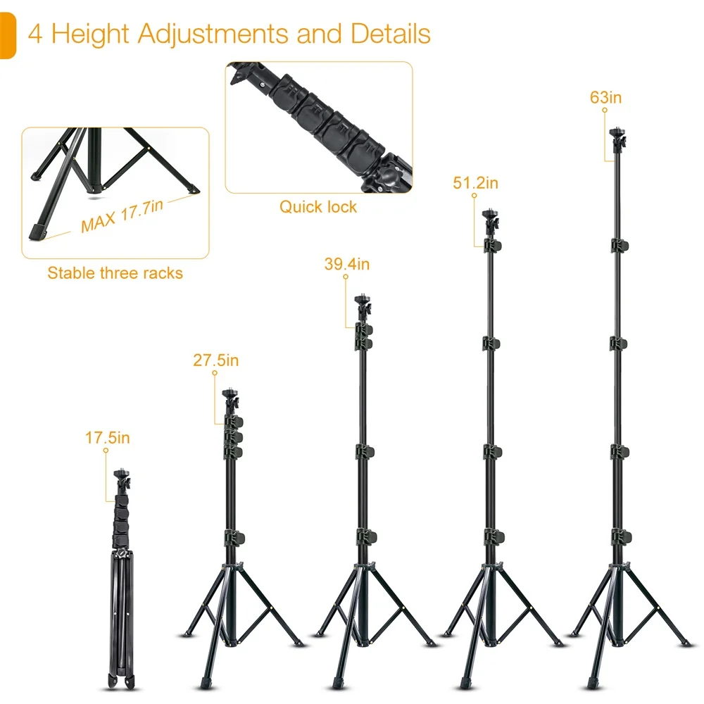 Led Video Ring Light with 51inch Tripod Stand Phone Holder Selfie ...