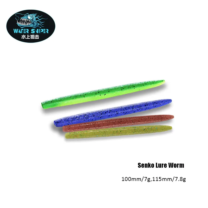 4in 4.5in Fishing Senko Lure 8 Pcs/Pack Multi Colors Wacky Worm Stick ...