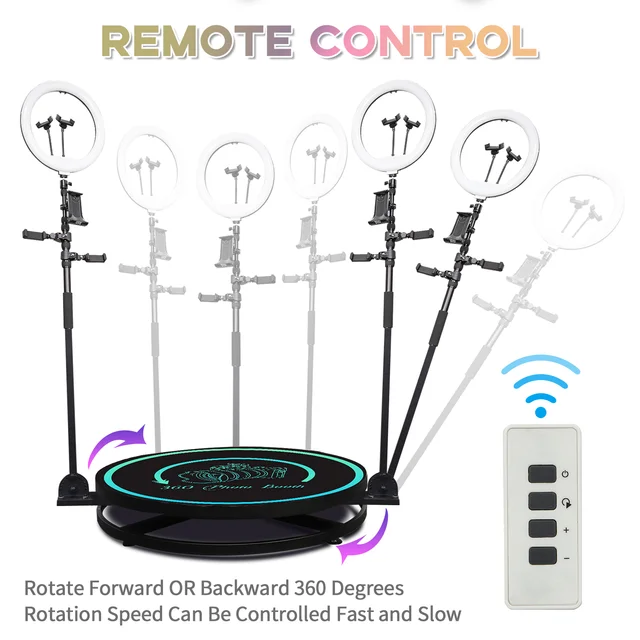 80 100 115Cm Party Slow Rotating Spinning Camera 360 Degree Photobooth Automatic Video 360 Photo ...