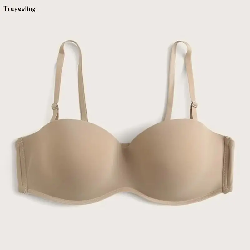 Trufeeling Half Cup Wedding Bra Strapless Demi Bra for Women Seamless ...
