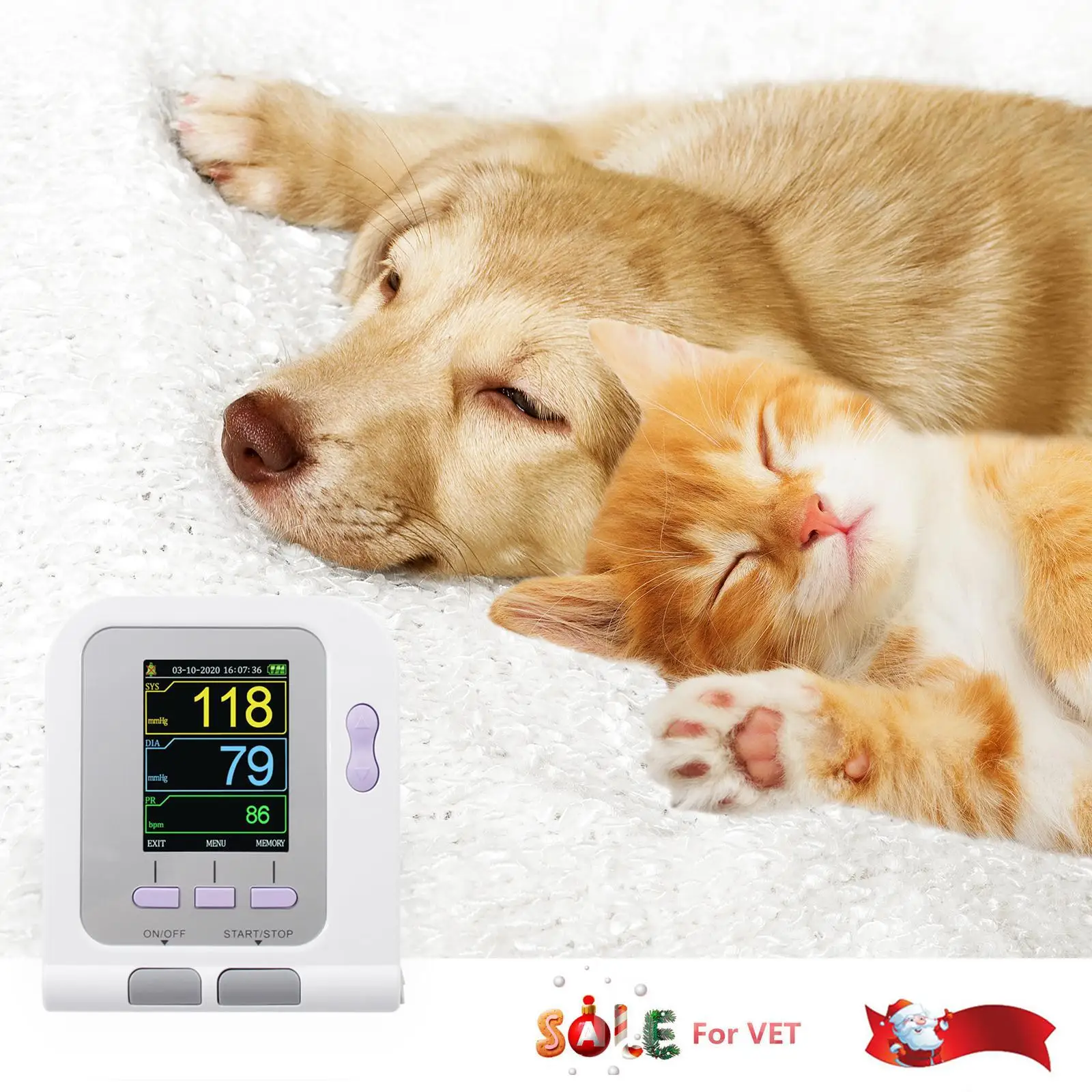 Vet Veterinary Oled Digital Blood Pressure & Heart Beat Monitor Nibp ...